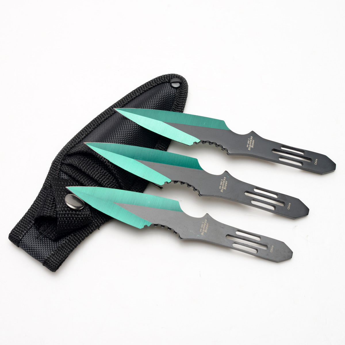 Perfect Point Japanese Kunai Teal Mint Green & Gray 3-Piece Throwing K