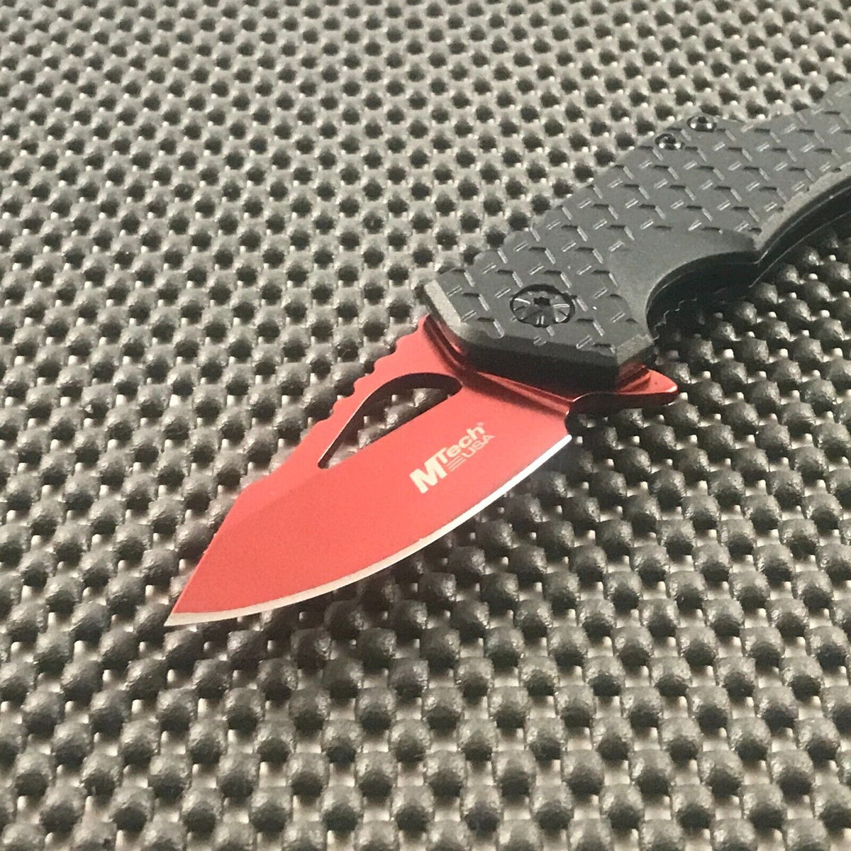 MTech USA Small Red Blade Tactical Pocket Knife with bottle opener Sma
