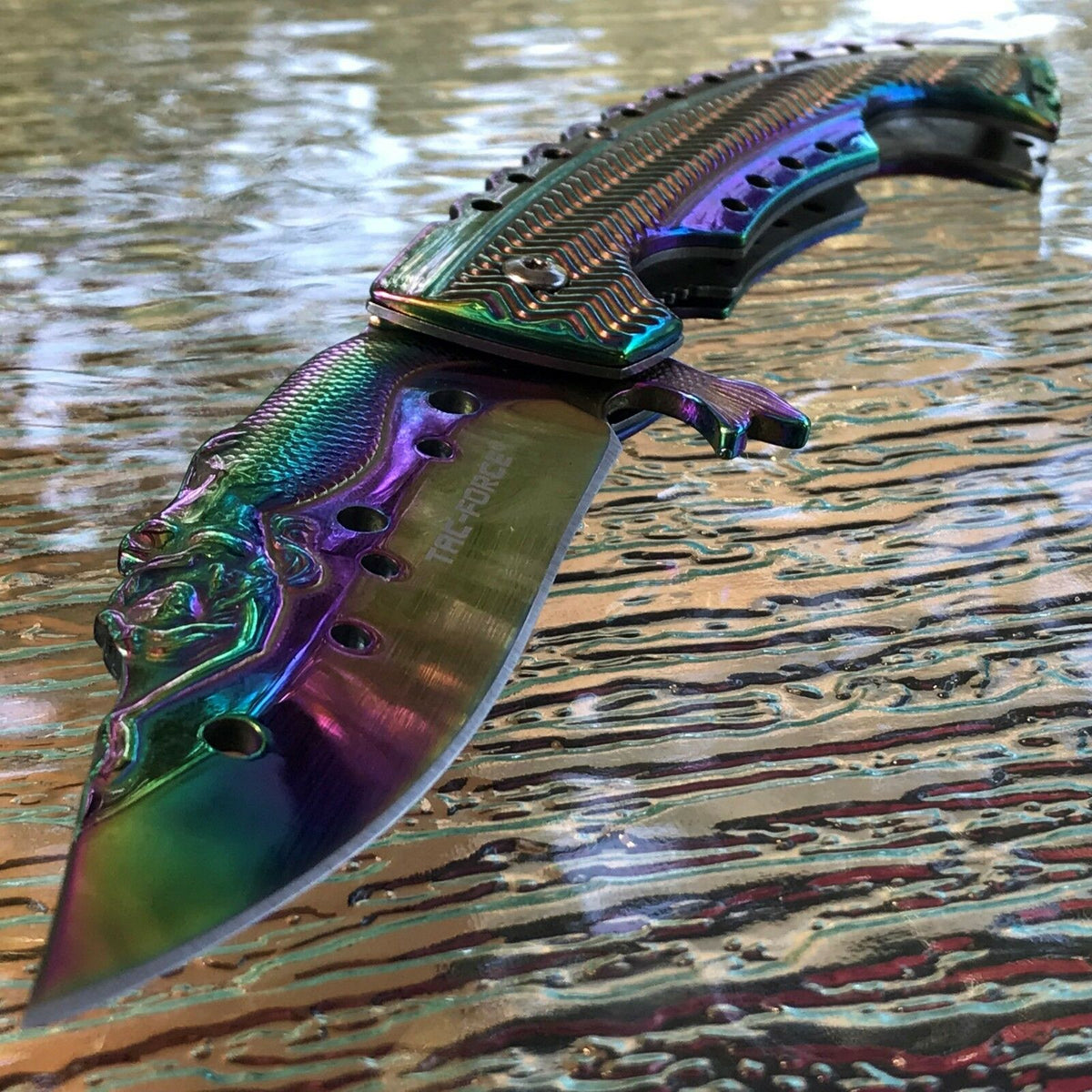 8.75" Tac Force Mermaid Tactical Rainbow Fantasy Folding Pocket Knife