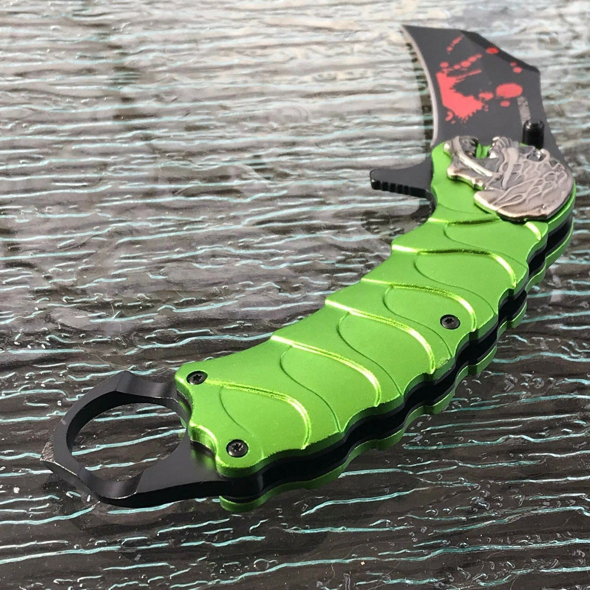 8" Z-Hunter Karambit Apocalypse Skull Fantasy Folding Pocket Knife