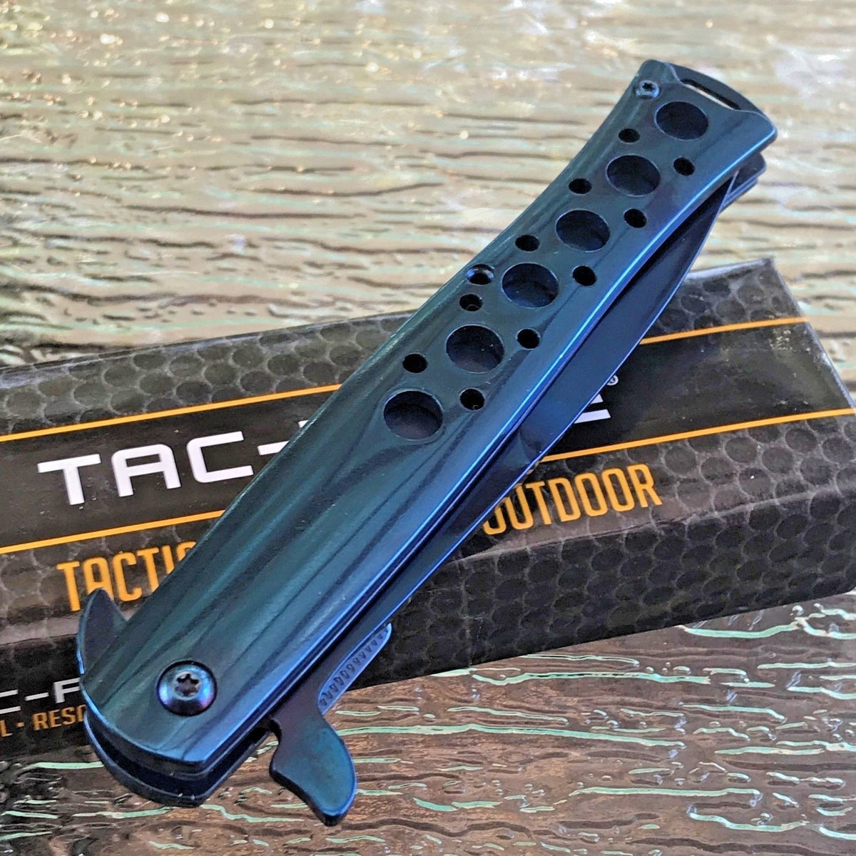 9" Tac Force Assisted Tactical Dagger Blue Pocket Knife TF-884BL