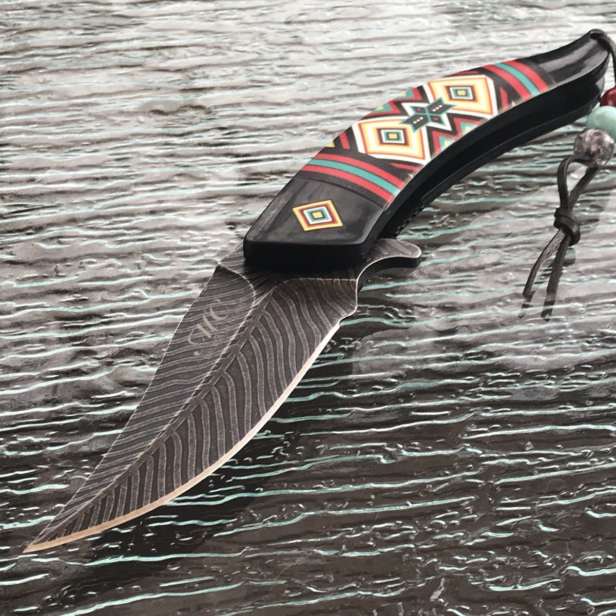 8.5" Masters Collection Native American Damascus Style Knives MC-A023