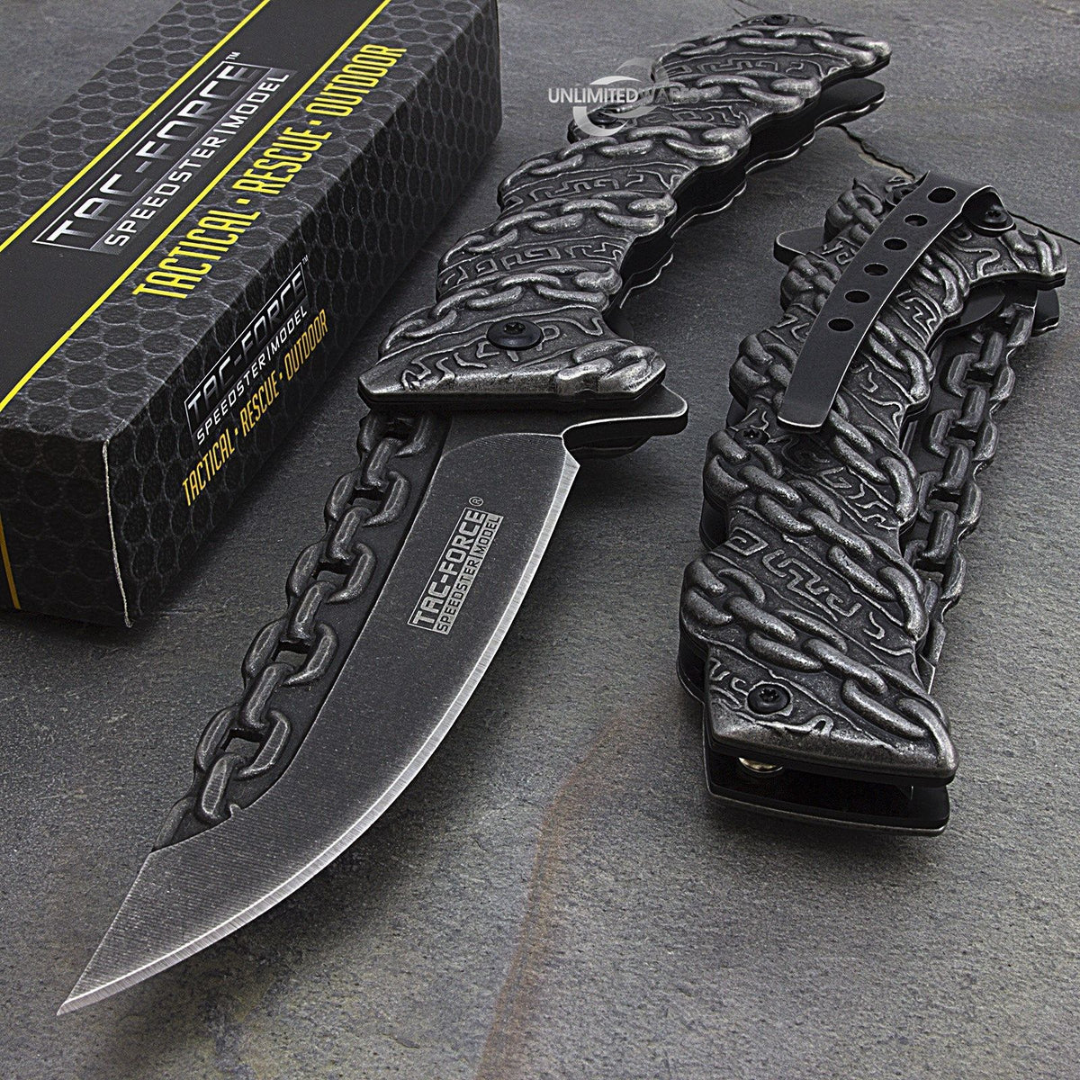 8.25" TAC FORCE CHAIN SPRING ASSISTED Open Folding Pocket Knife Combat