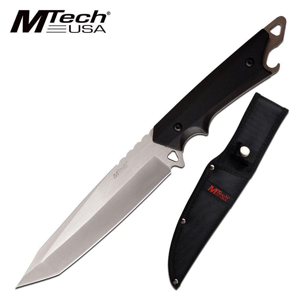 MTech USA Tanto Fixed Blade Satin 3CR13 Steel Kitchen Chef Knife